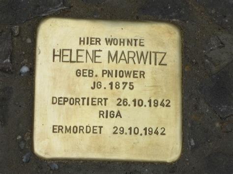 Helene Marwitz Geb Pniower Stolpersteine In Berlin