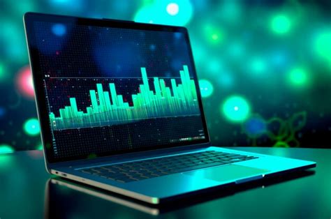 Premium Ai Image Notebook Screen With Stock Market And Business