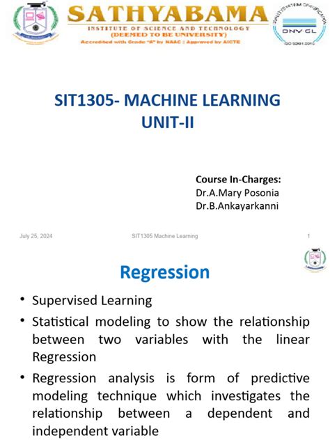 Unit Ii Pdf Linear Regression Regression Analysis