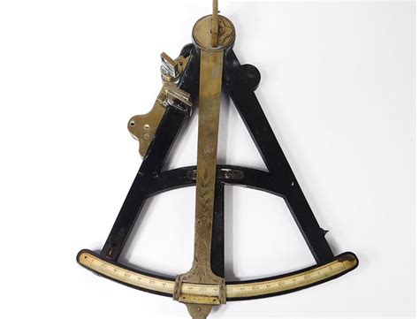 Octant Marine Navigation Blackened Wood Gilded Brass Measurement