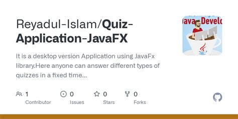 Github Reyadul Islamquiz Application Javafx It Is A Desktop Version Application Using Javafx