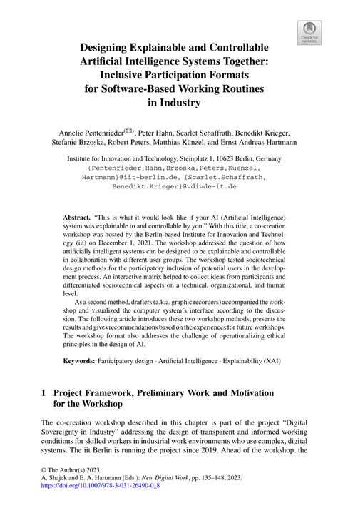 Pdf Designing Explainable And Controllable Artificial Intelligence Systems Together Inclusive