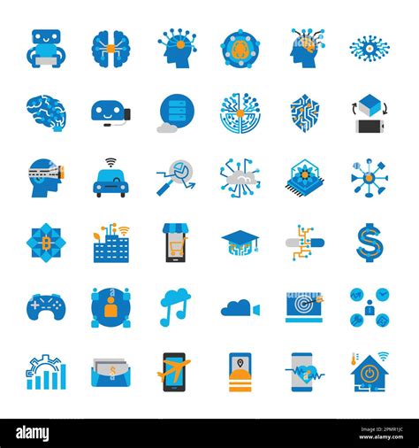 Innovative Artificial Intelligence And Technology Icon Set In Flat