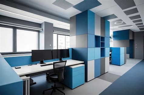 Premium Ai Image Illustration Of The Future Of The Agile Office A Contemporary Office Layout