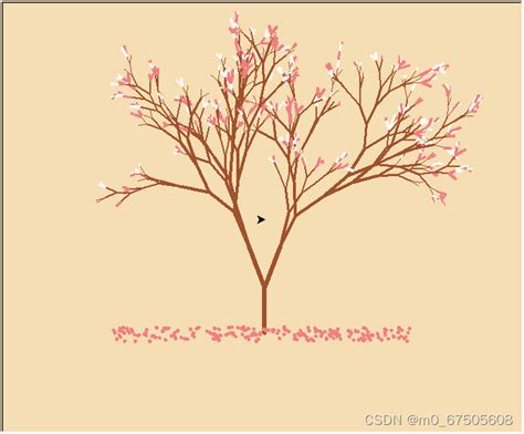 Python 画樱花（动态画飘落效果暗色效）python代码画樱花 Csdn博客