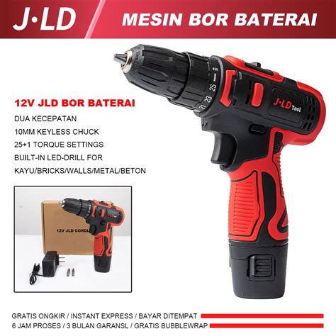 Jual Jld V New Mesin Bor Baterai Mm Bor Murah Cordless Drill Bisa Cod Bor Cordless Bor