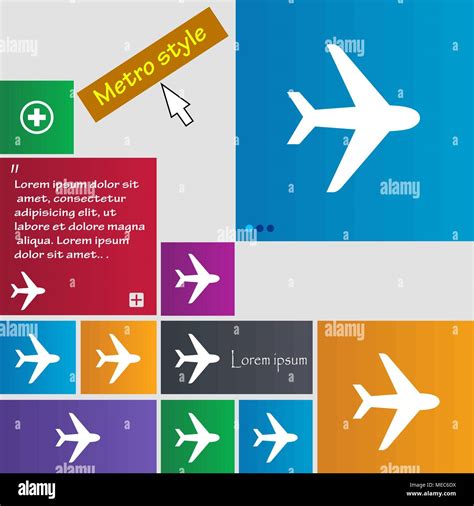 Plane Icon Sign Buttons Modern Interface Website Buttons With Cursor