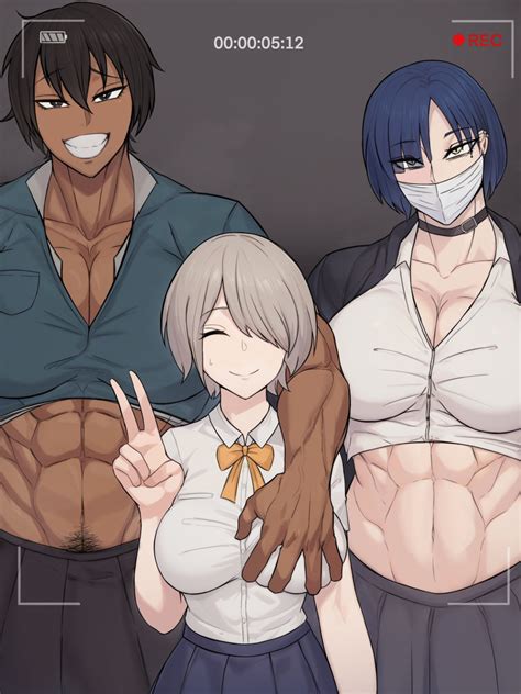 Rule 34 1girls 2futas Abs Akane Soutoku Breasts Cleavage Closed Eyes Smile Clothing Cucked