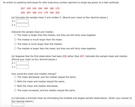 Solved a Calculate the sample mean xˉ and median x Chegg