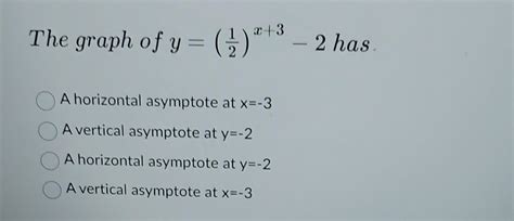 Solved The Graph Of Y21x3−2 Has A Horizontal Asymptote