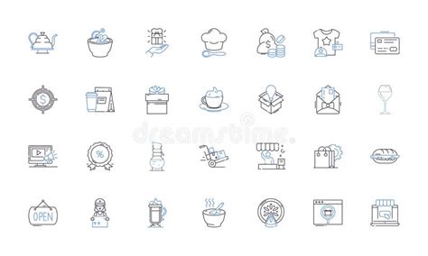 Browsing Line Icons Collection Internet Surfing Scrolling Searching