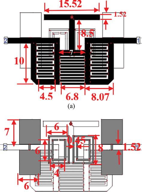 Layout Of Proposed Bpf Unit Mm A Signal Plane View B Ground