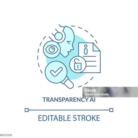 2d Thin Line Blue Icon Transparency Ai Concept Stock Illustration Download Image Now Art