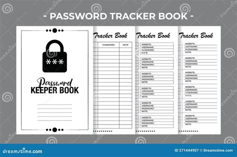 Printable Kdp Password Tracker Book Vector Design Stock Vector Illustration Of Direct