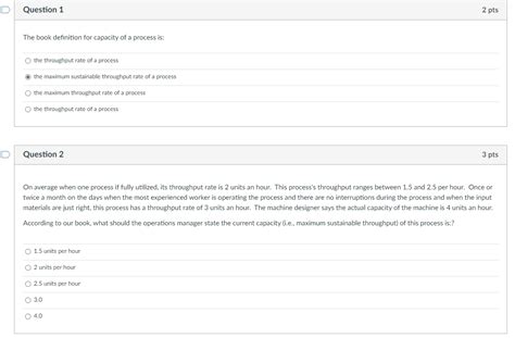 Solved The Book Definition For Capacity Of A Process Is The