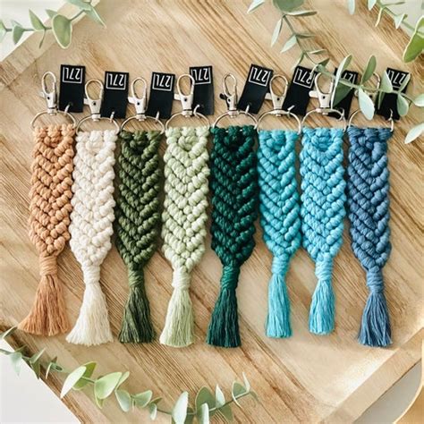 Personalized Keychain Macrame Keychain Wedding Gift Custom Etsy