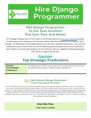 Expert Python Django Developers For Efficient Tech Solutions Course Hero