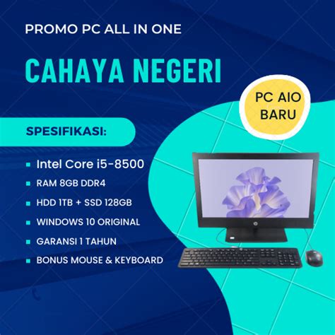Jual Promo Pc All In One Hp Aio Proone G Core I Ram Gb Hardisk Gb Ssd Gb Windows