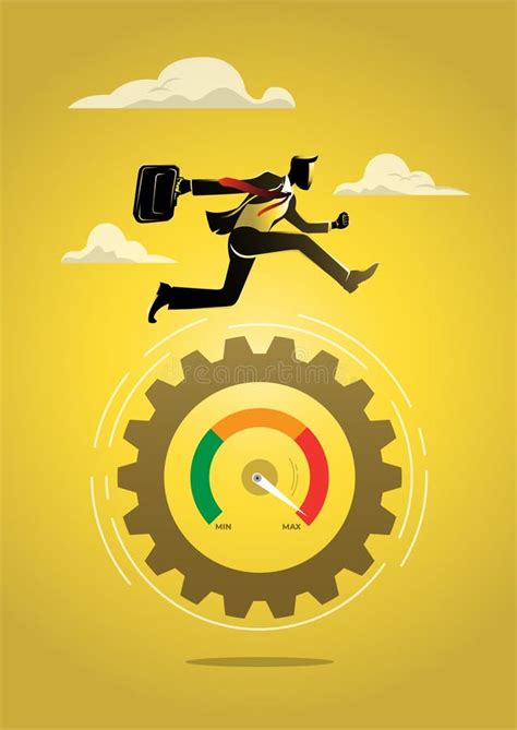 A Businessman Racing With The Clock As An Economic Sprint Stock Vector