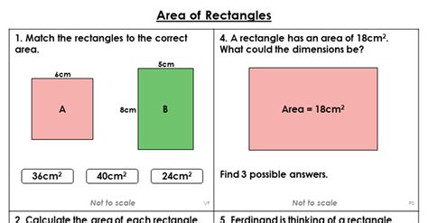 Year 5 Area Of Rectangles Lesson Classroom Secrets Classroom Secrets