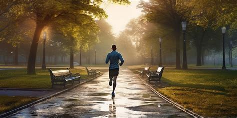 Premium Ai Image The Runner Is Running At Morning With Ai Generated