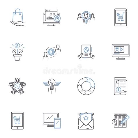 Commencing Stage Line Icons Collection Inception Launch Beginning Initiation Genesis Start