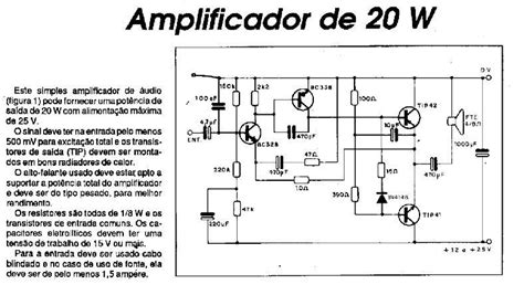 Projeto De Amplificador Transistorizado Eletrônica Clube Do Hardware