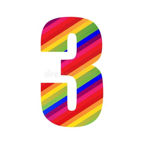 60 Number Rainbow Style Numeral Digit Colorful Number Vector Illustration Stock Vector
