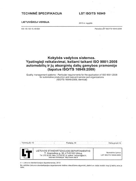 Ts 16949 Lithuanian Pdf