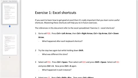 Excel Shortcuts And Formula Training Excercises Eloquens