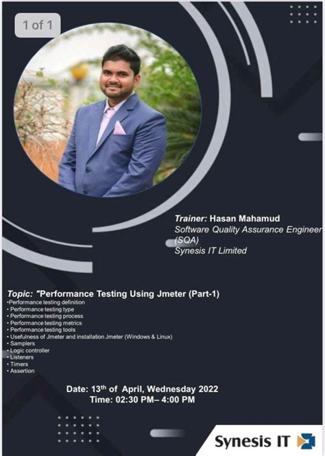 Training Jmeter Performancetesting Hasan Mahamud