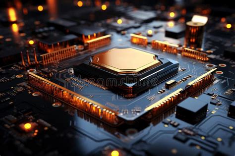 Futuristic Future Motherboard Design With Cpu Socket Microchips