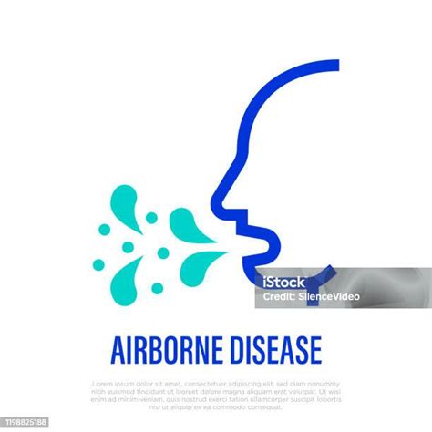 공수 질환 얇은 라인 아이콘입니다 기침 아데노바이러스 독감 인플루엔자 알레르기의 증상 벡터 그림입니다 A형 인플루엔자 바이러스에