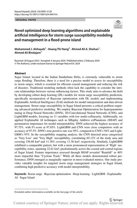 Novel Optimized Deep Learning Algorithms And Explainable Artificial Intelligence For Storm Surge