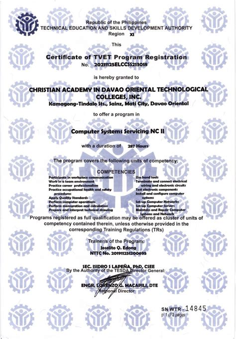 Computer Systems Servicing Nc Ii Ctpr Candor Tci