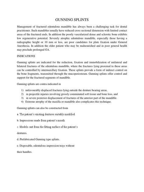 Gunning Splints Pdf Dentures Dentistry