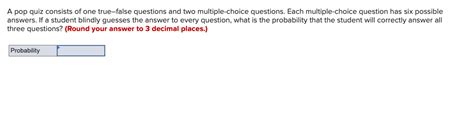 Solved A Pop Quiz Consists Of One True False Questions And Chegg Com