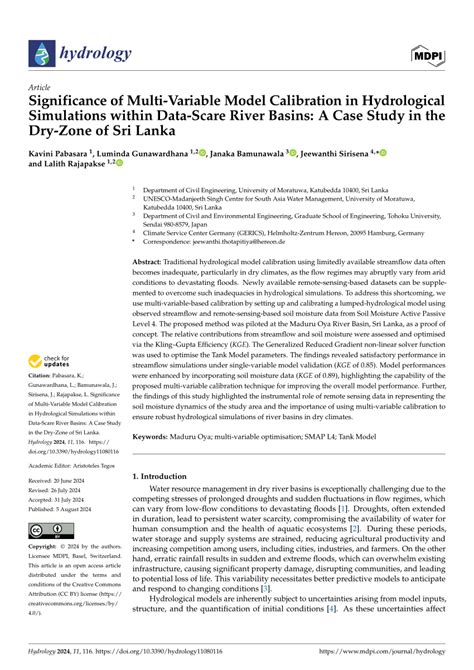 Pdf Significance Of Multi Variable Model Calibration In Hydrological Simulations Within Data