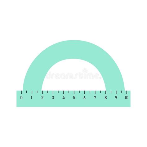 Protractor Ruler Isolated On The White Background Vector Template Of