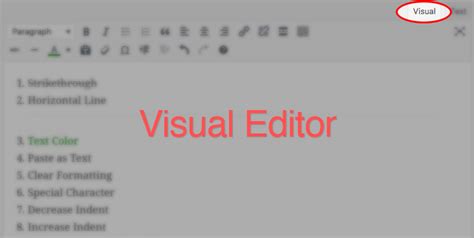Using The Visual Editor Make Wordpress Support