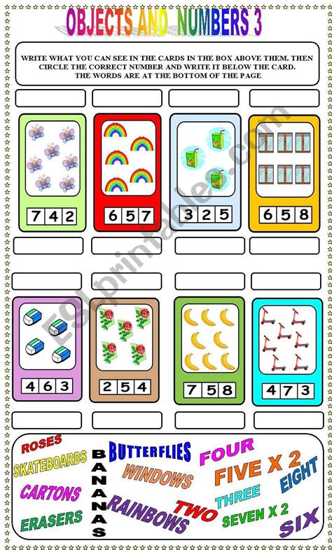OBJECTS AND NUMBERS 3 ESL Worksheet By Lagringa
