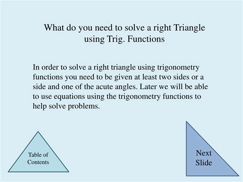 PPT Trigonometry Functions And Solving Right Triangles PowerPoint Presentation ID