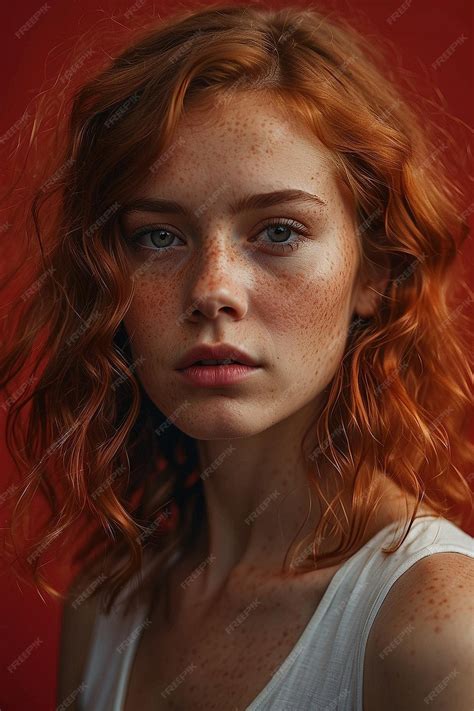 Premium Photo Portrait Of Beautiful Freckled Woman