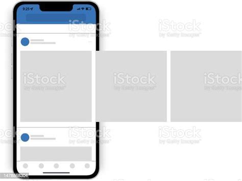 소셜 네트워크 게시물 모형 소셜 미디어 앱 슬라이더 Ui 템플릿이 있는 스마트폰 모형에 대한 스톡 벡터 아트 및 기타 이미지 모형 실물 모형 이미지 기반 소셜 미디어