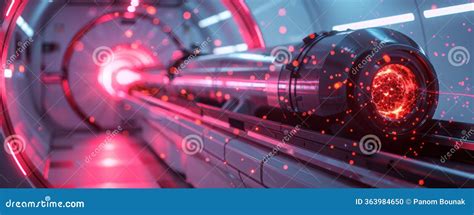 Particle Accelerator Beamline Showcases Highspeed Charged Particles Approaching Collision