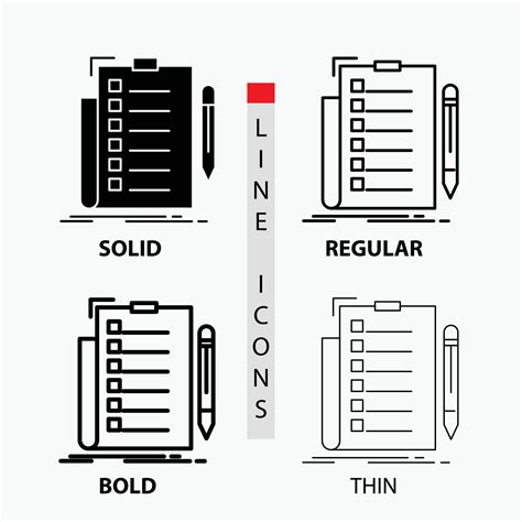 Expertise Checklist Check List Document Icon In Thin Regular Bold Line And Glyph Style