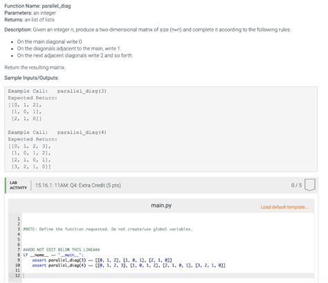 solved function name parallel diag parameters an integer