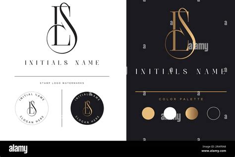 Luxe Es Ou Se Initiale Monogramme Texte Lettre Logo Design Image