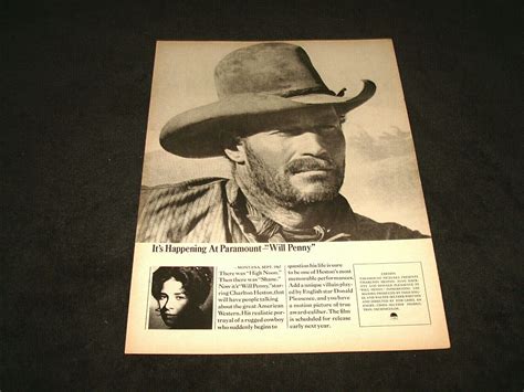 Will Penny 1968 Oscar Ad With Charlton Heston Joan Hackett Donald
