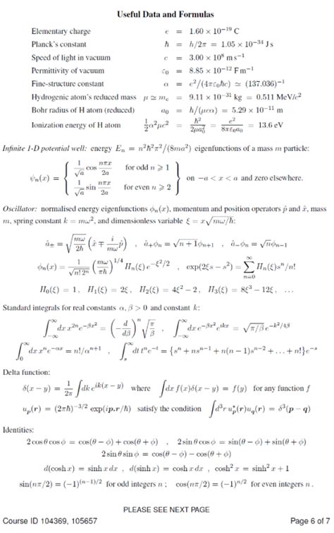 3 At A Given Time The Normalised Wave Function For A Particle In A One